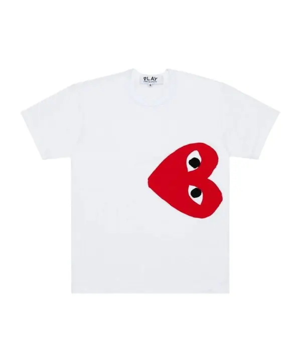 Comme Des Garçons Short-sleeved T-shirt With Heart Motif - White