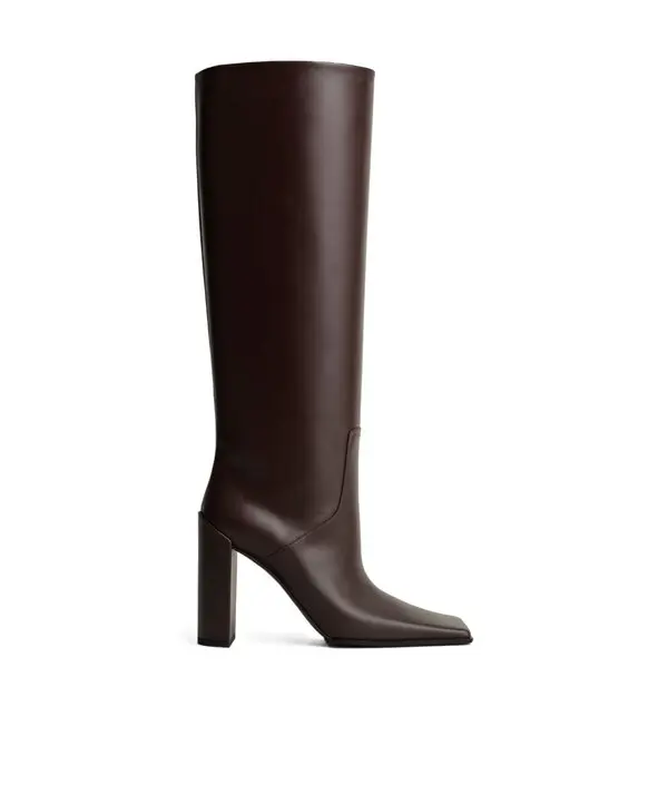 Alaïa Square Knee Boots - Chocolate-colored
