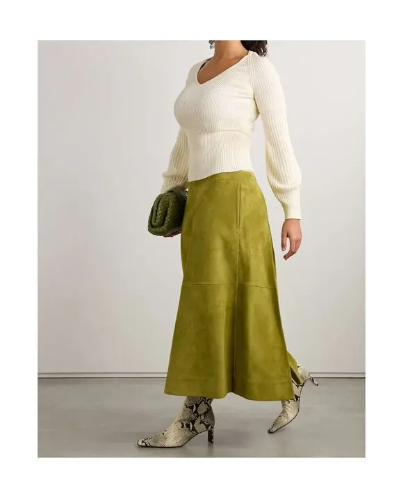 Max Mara Ribbed Cotton V-neck Jumper With Raglan Sleeves