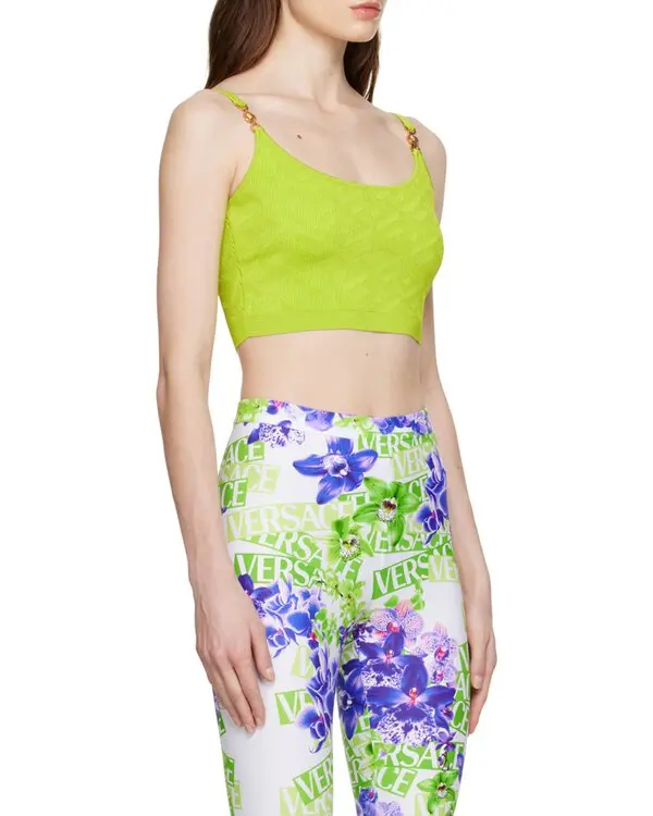 Versace Medusa Plaque Cropped Knitted Top