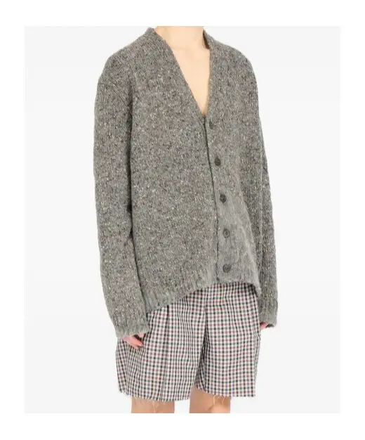 MAISON MARGIELA V-neck Knitted Cardigan - Gray