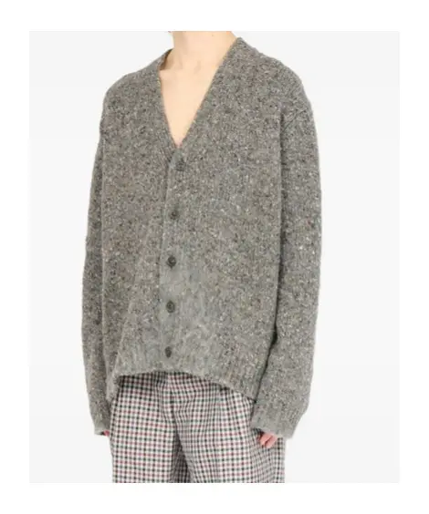 MAISON MARGIELA V-neck Knitted Cardigan - Gray