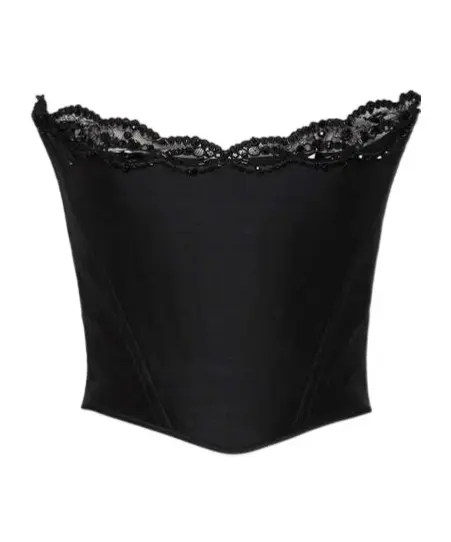 Dsquared2 Paris Corset Top With Beaded Lace Trim - Black