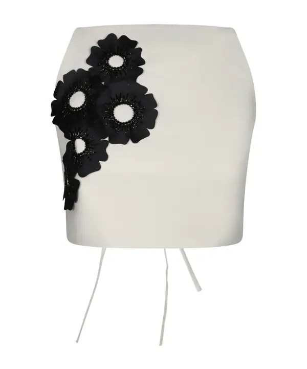MSGM Sleeveless Floral Embellished Top - White