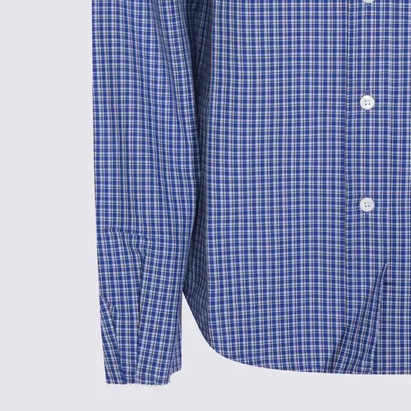 Miu Miu Checked Button-up Shirt With Embroidered Logo