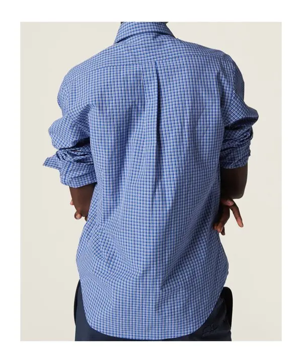Miu Miu Checked Button-up Shirt With Embroidered Logo