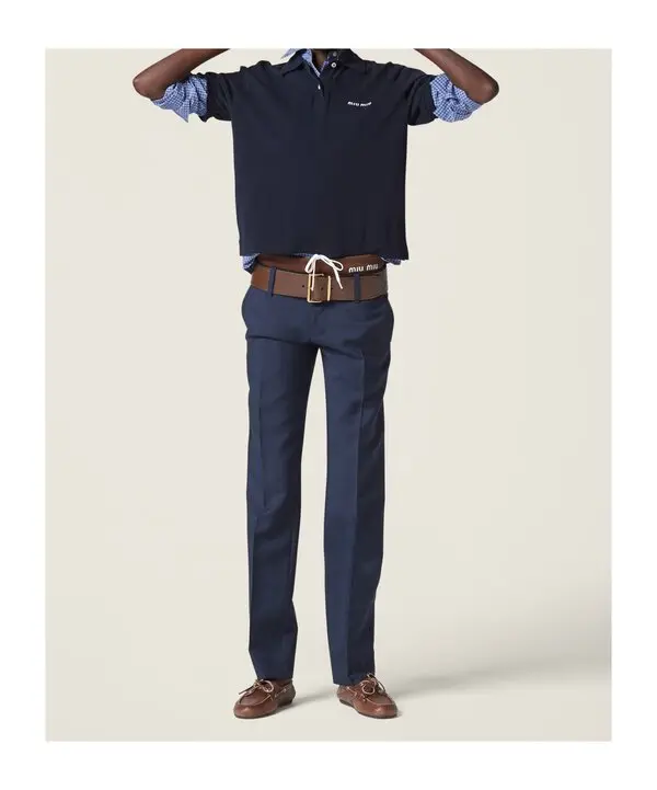 Miu Miu Checked Button-up Shirt With Embroidered Logo