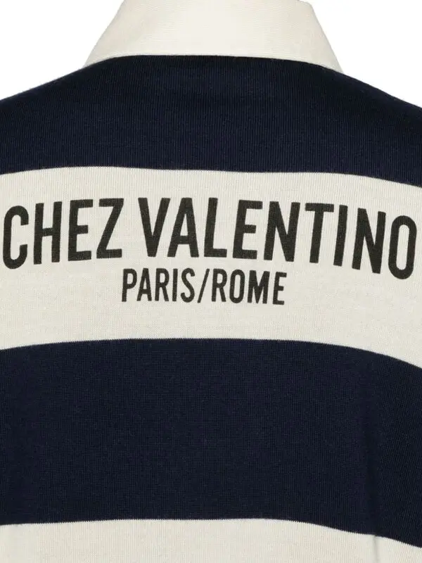 Valentino Garavani Striped Long Sleeve Polo Shirt - No