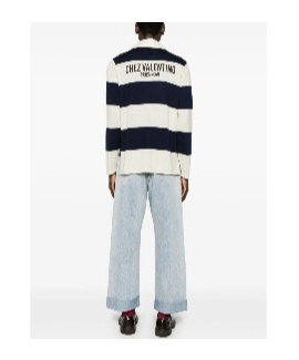 Valentino Garavani Striped Long Sleeve Polo Shirt - No