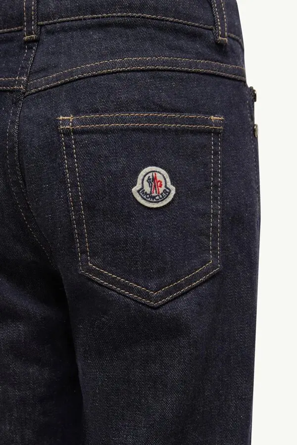 Moncler Straight Leg Jeans With Button Detail