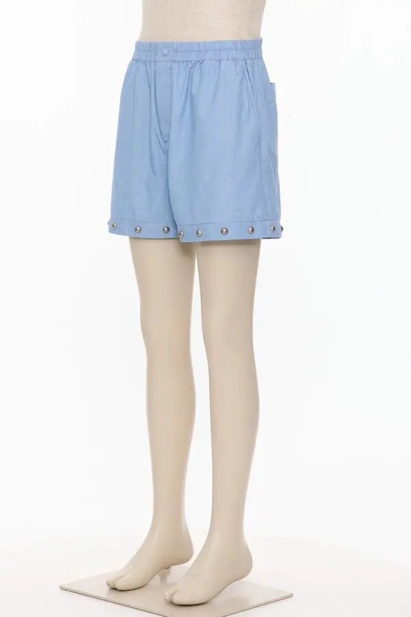 Valentino Garavani Elastic Waist Shorts With Embellished Hem