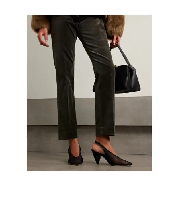 Altuzarra Leather-trimmed Mesh Slingback Pumps