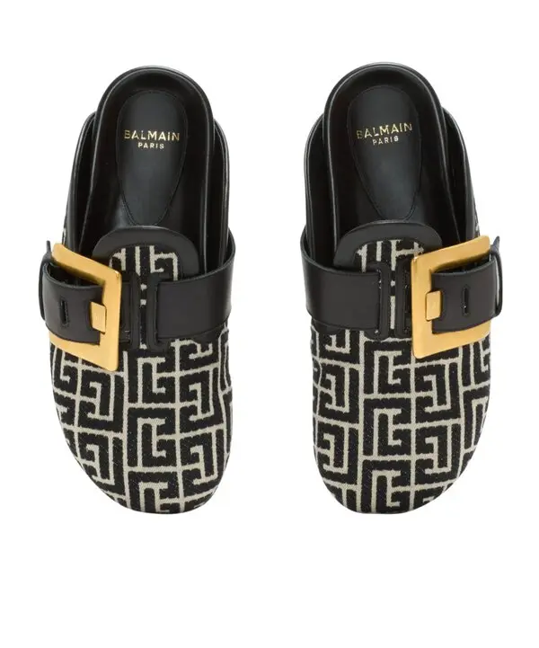 Balmain Jacquard Anthem Mules