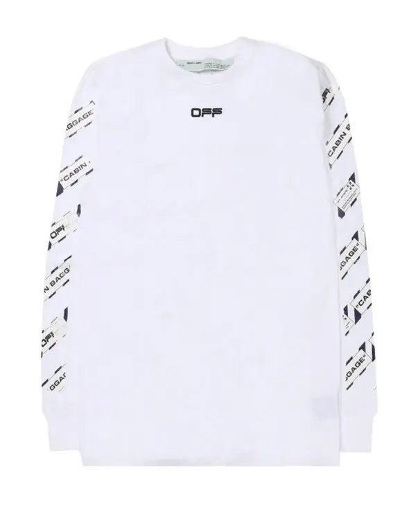 Off-White Logo Printed Long-sleeved T-shirt - White