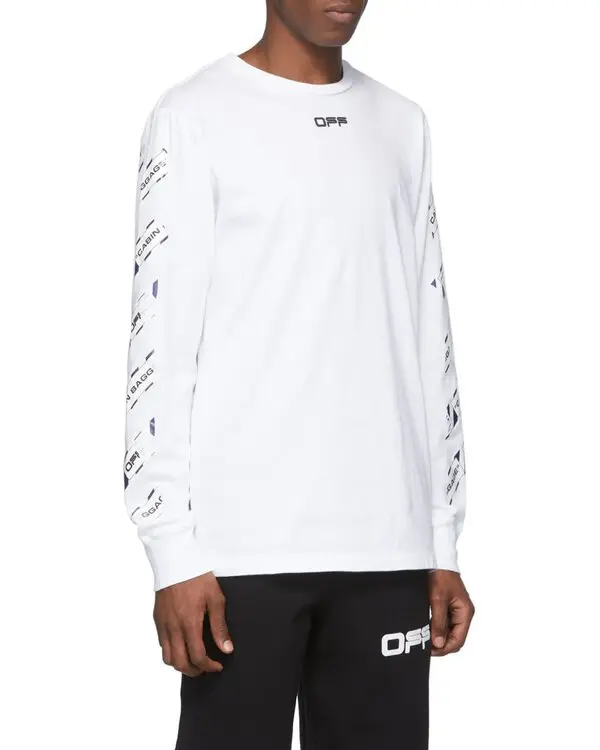 Off-White Logo Printed Long-sleeved T-shirt - White