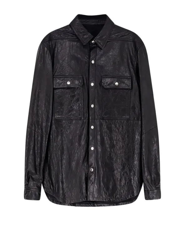 Rick Owens Crumpled Effect Overshirt Jacket - Black