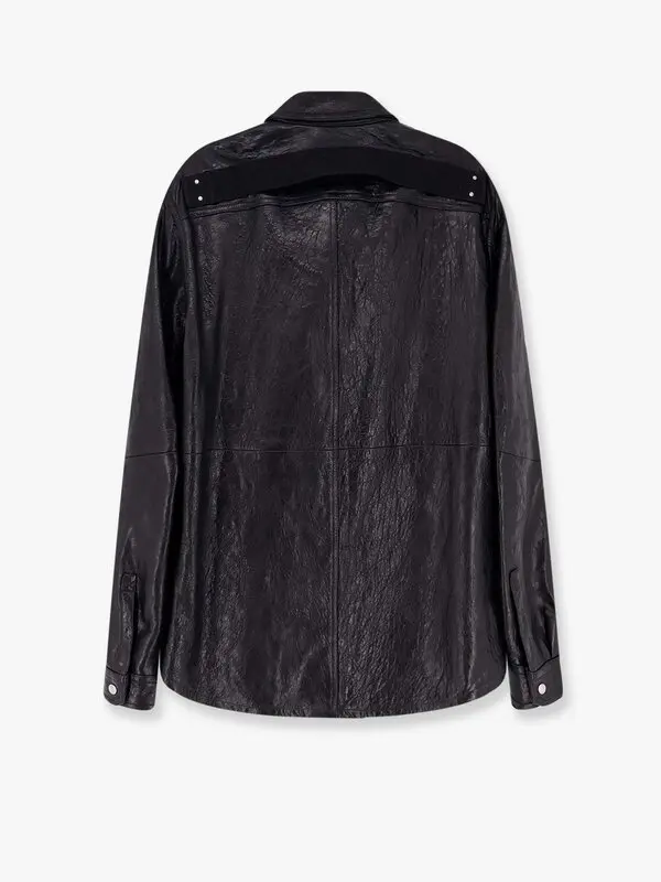 Rick Owens Crumpled Effect Overshirt Jacket - Black