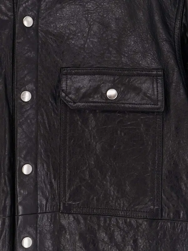Rick Owens Crumpled Effect Overshirt Jacket - Black
