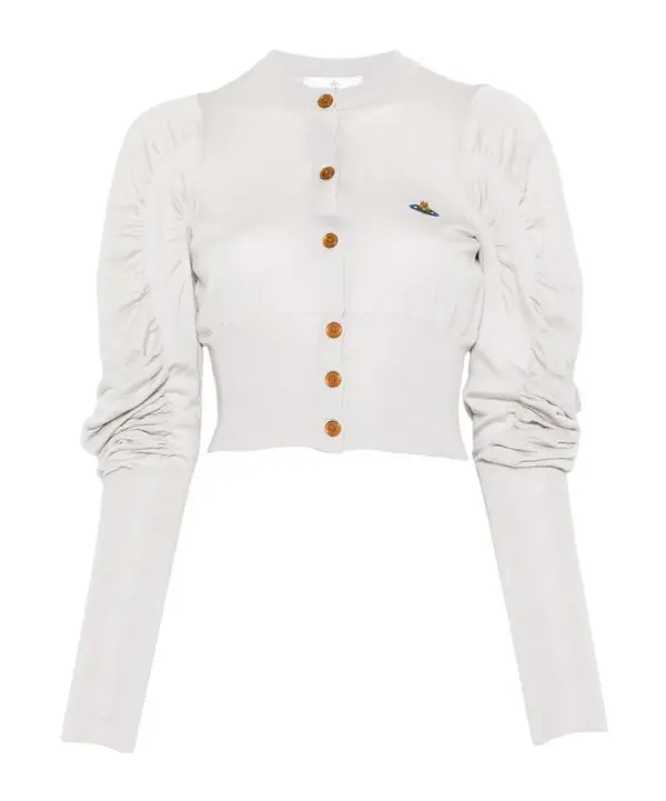 VIVIENNE WESTWOOD Eli Cropped Cardigan - Light Grey
