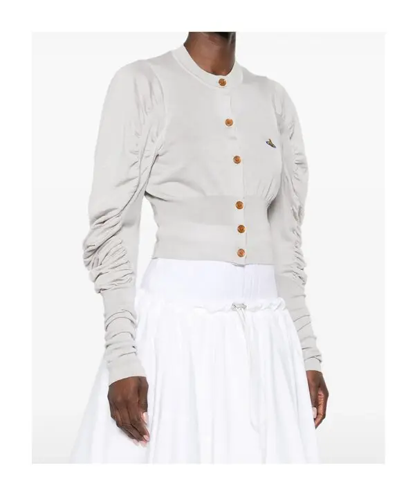VIVIENNE WESTWOOD Eli Cropped Cardigan - Light Grey