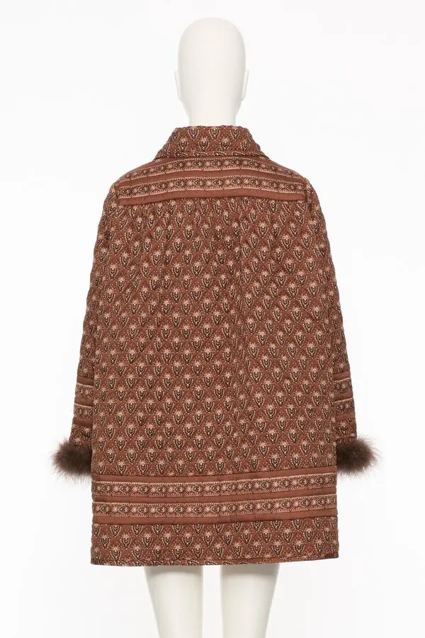 Valentino Garavani Long Sleeve Jacket With Fur Trim