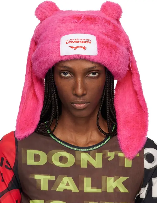 CHARLES JEFFRREY LOVERBOY Faux Fur Ribbed Beanie