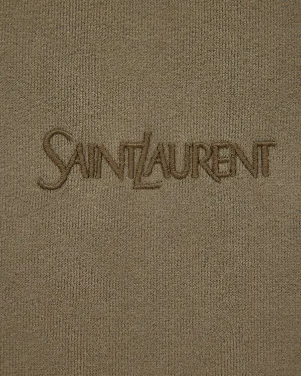 Saint Laurent Logo Embroidered Drawstring Hoodie