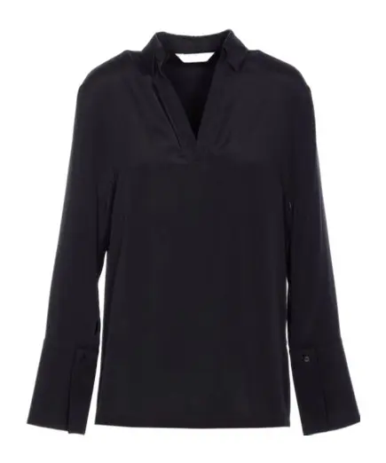 Max Mara Dover V-neck Long-sleeved Top - Black