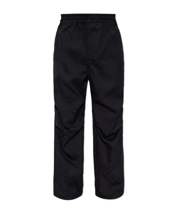 Burberry Checked Straight-leg Trousers - Black