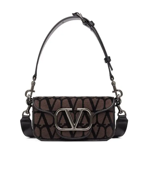 Valentino Garavani Vlogo Plaque Foldpver Top Shoulder Bag - Black