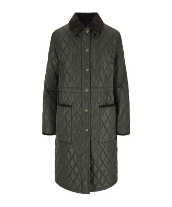 Burberry Long Sleeve Quilted Coat - Black