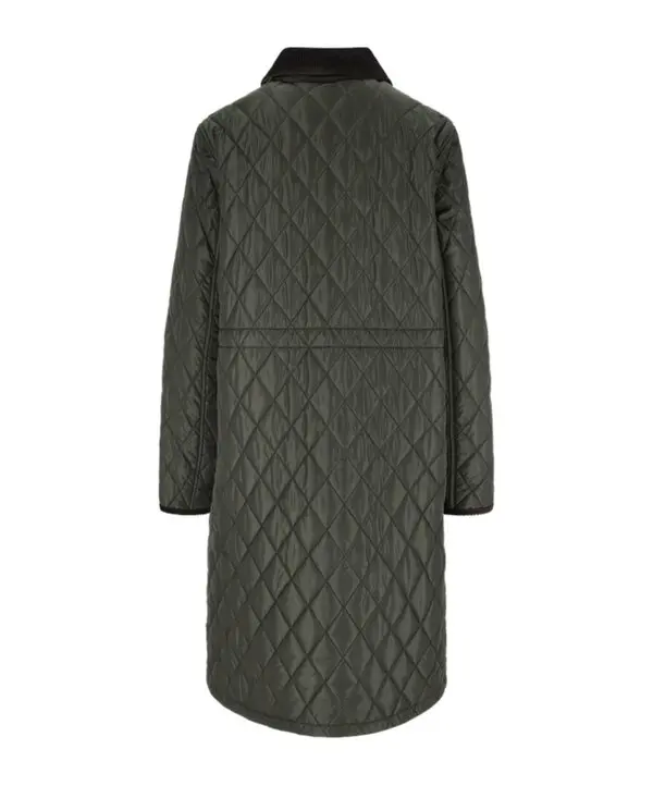 Burberry Long Sleeve Quilted Coat - Black