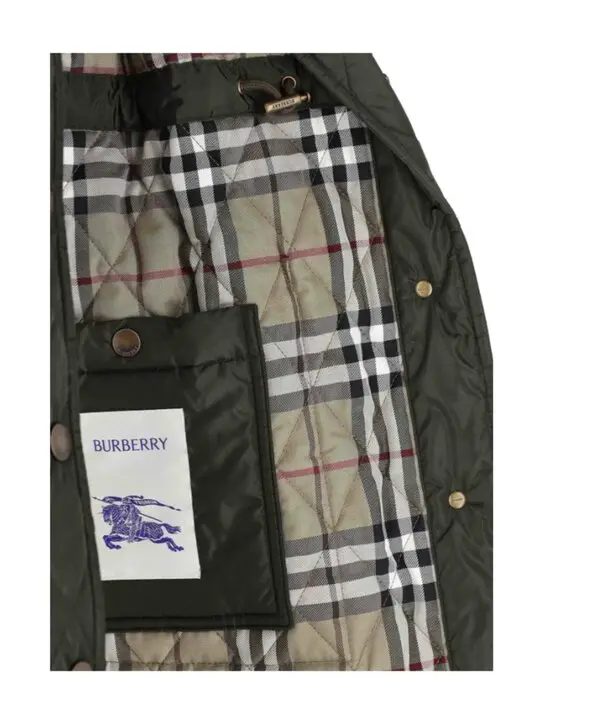 Burberry Long Sleeve Quilted Coat - Black
