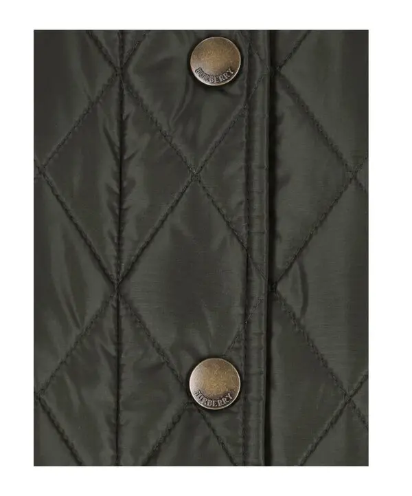Burberry Long Sleeve Quilted Coat - Black