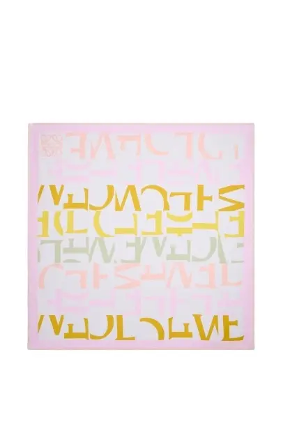 Loewe Square Scarf - Pink/yellow