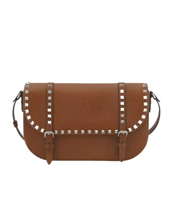 Valentino Garavani Rockstud Messenger Bag - Brown