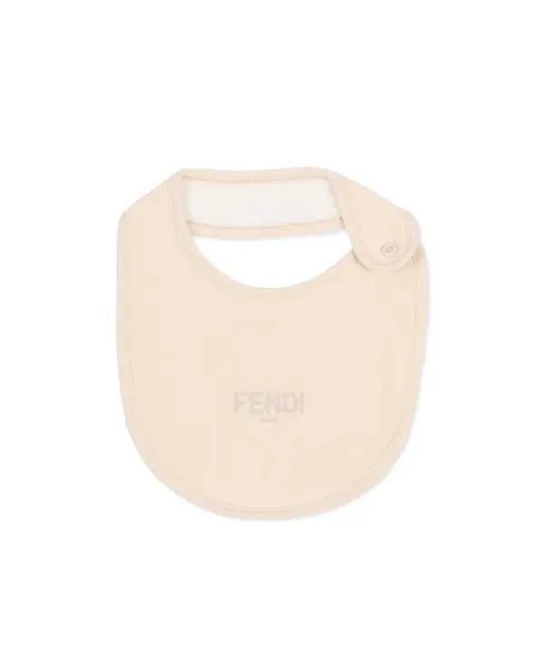 Fendi Bear Detail Beanie Hat, Bib, And Slippers Set