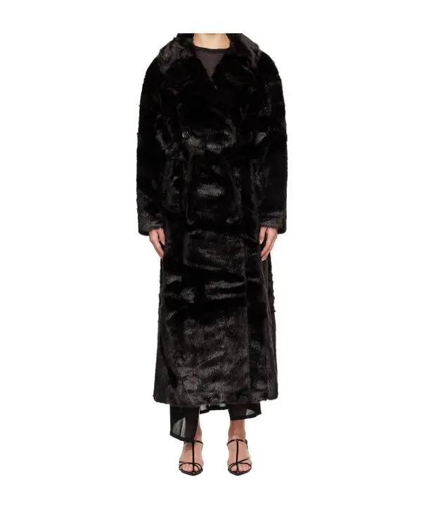 THE FRANKIE SHOP Faux Fur Coat - Darkespresso