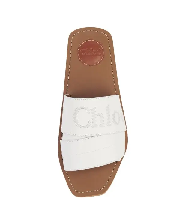 Chloé Woody Flat Mules - White