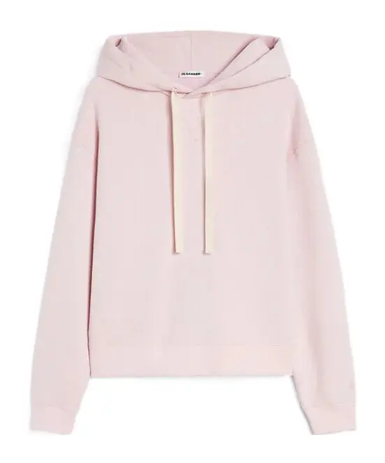 JIL SANDER Terry Drawstring Hoodie - Marshmallow