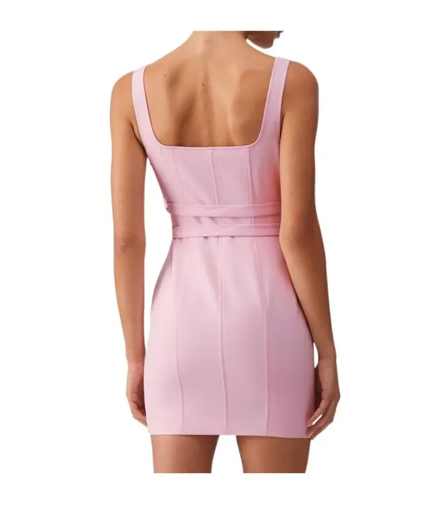 Liu Jo Belted Mini Dress With Square Neckline