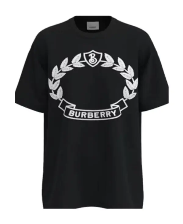 Burberry Logo Printed Crewneck T-shirt - Black