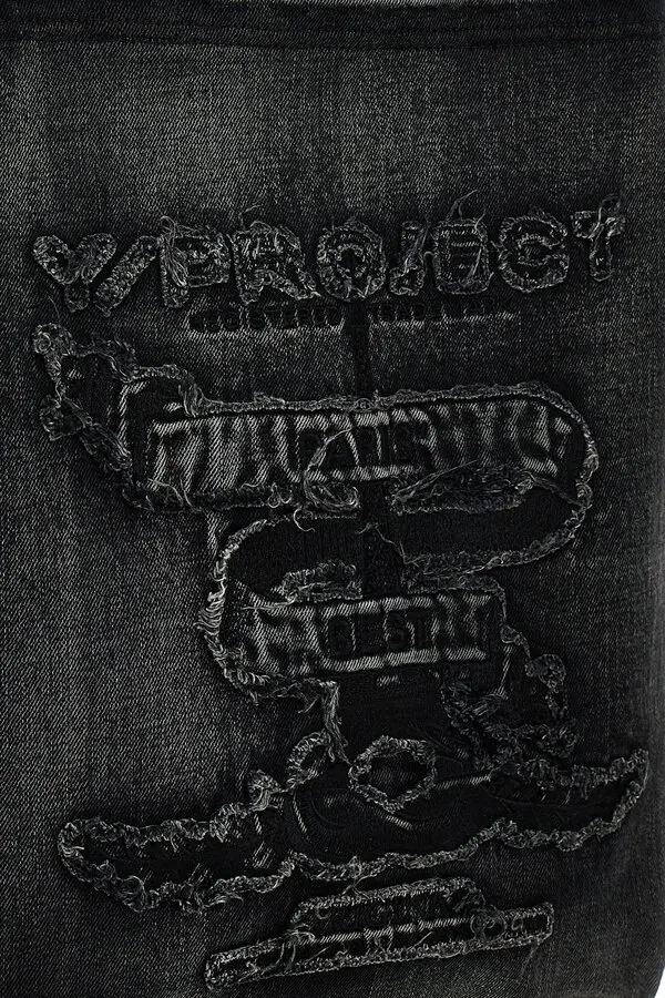 Y/project Logo Denim Tote Bag