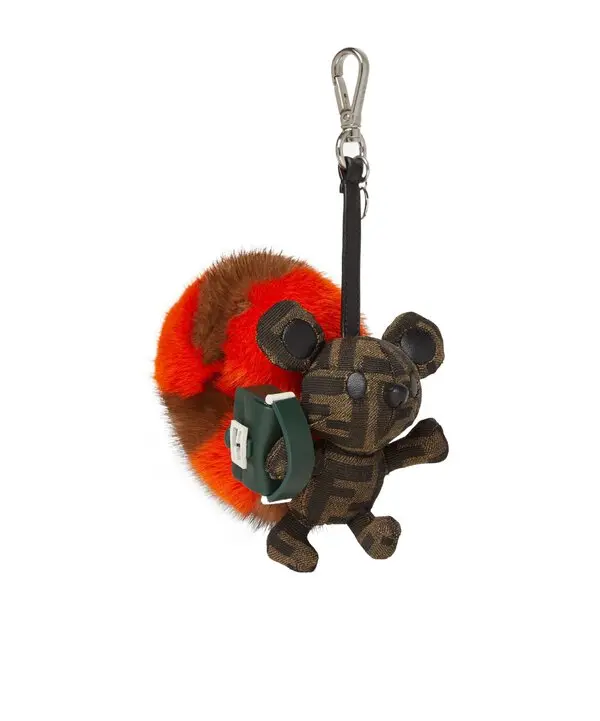 Fendi Furette Fur Charm - Brown