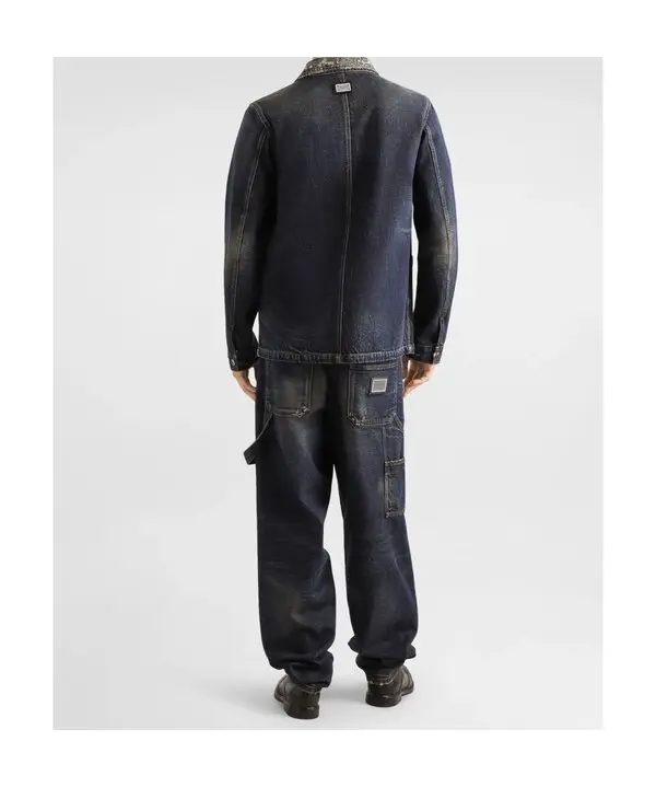 Dolce & Gabbana Logo Plaque Carpenter Jeans - Black