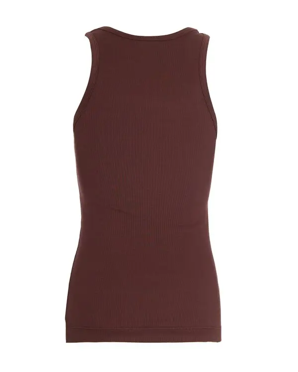 Pinko Ribbed Logo Plaque Tank Top - Red