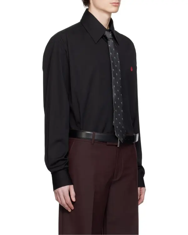 Alexander McQueen Long Sleeved Skull Embroidered Shirt