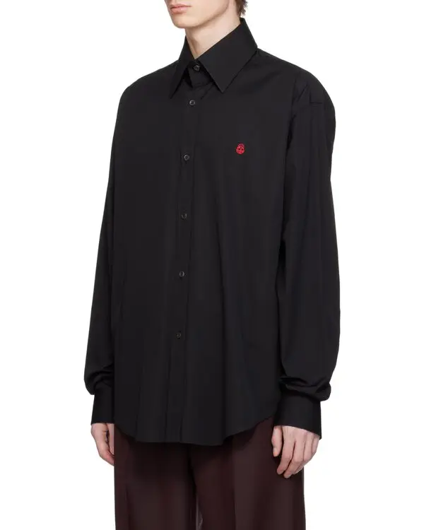 Alexander McQueen Long Sleeved Skull Embroidered Shirt