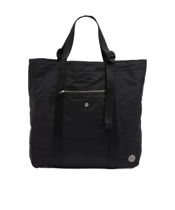 Stone Island Coated Nylon Tote Bag - Black