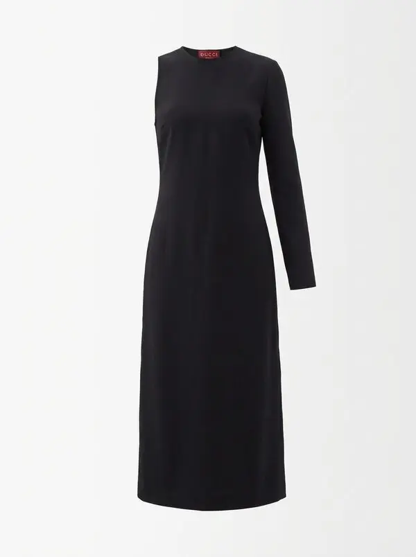 Gucci Mid-length Acetate Viscose Sable Dress - Black